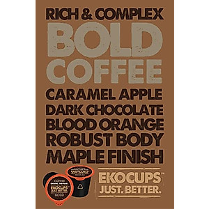 EKOCUPS Organic Extra Bold Roast Coffee Pods, Extra 30% More Coffee Per Cup, Artisan Fair Trade Dark Roast, Extra Bold Coffee for Keurig K Cup Machines, Recyclable Pods, 40 Count