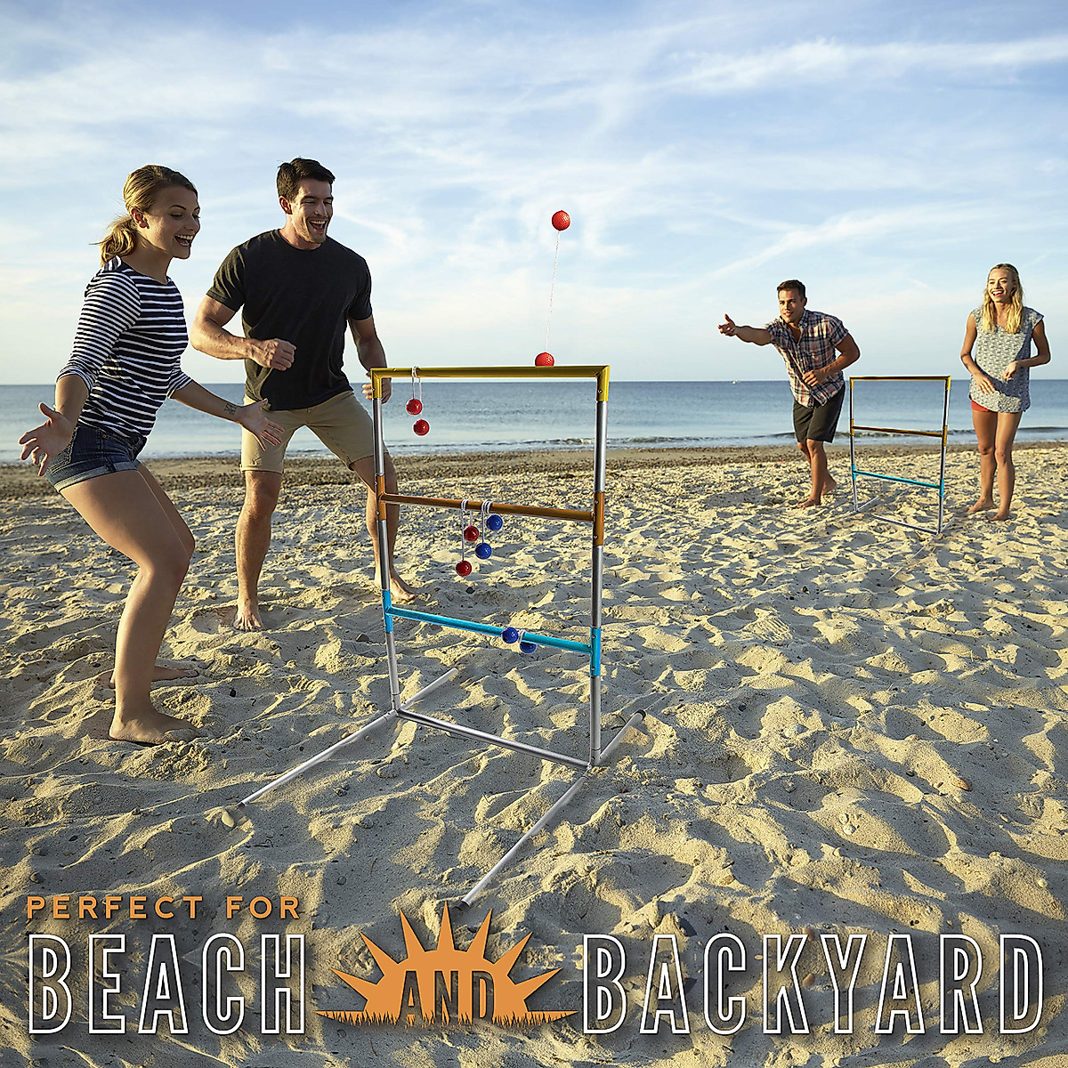 Franklin Sports Professional Ladder Ball Set – Steel Construction – Ladder Golf – Outdoor Lawn Games – Beach Games