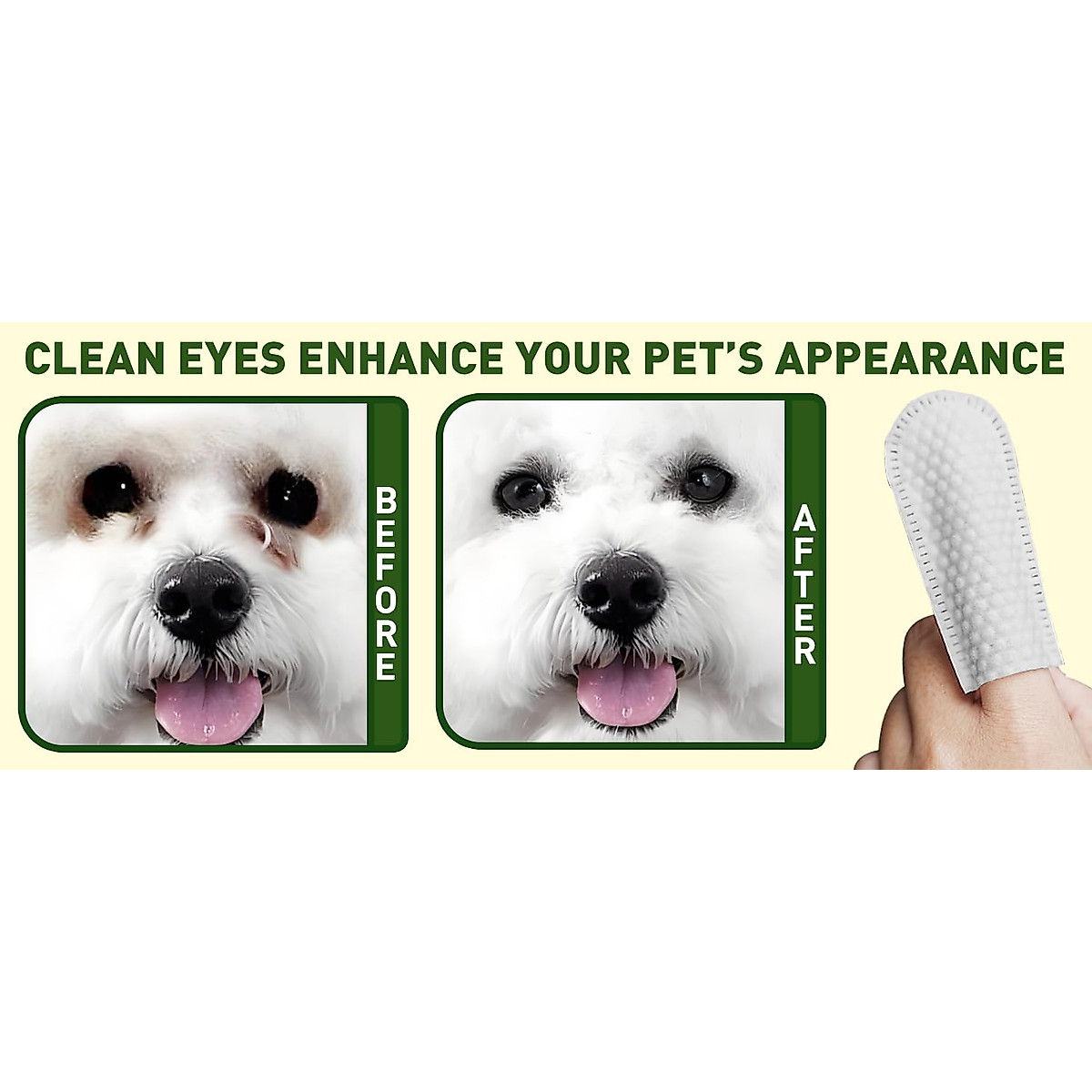 ORDORA PET Eyes Wipes for Dogs & Cats - Remove Tear Stain, Eye Debris, Discharge, Mucus Secretions - Chamomile Pet Cleaning Grooming Deodorizing Wipes for Eyes, Face - 50 Count