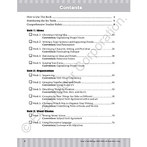 Evan-Moor Daily 6-Trait Writing, Grade 4 Homeschooling & Classroom Resource Workbook, Reproducible Worksheets, Teaching Edition, Lesson Plans, Ideas, Organization, Word Choice, Sentence Fluency, Voice