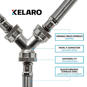 Premium Steam Dryer Hose Installation Kit - Stainless Steel - Multiple Lengths from Kelaro