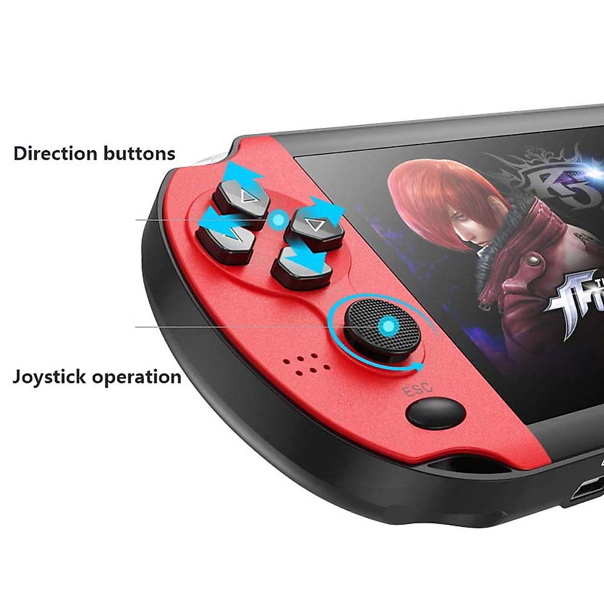 MNTT Portable Handheld Games,Built-in 10000 Games Electronic Machine Arcade Videogames Dual-Shake Play Vidio Player Video Game Console(Red&Blue)