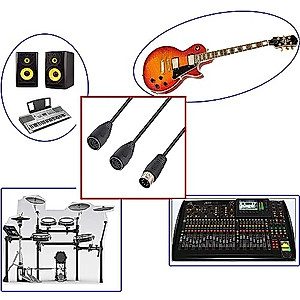 zdyCGTime 7 Pin Din Splitter Cable,DIN 7-Pin Splitter Y Adapter MIDI Cable 7- Pin Plug Male to 2 DIN Female Jack Adapter Y Lead for Bang Olufsen Naim Quad Stereo Systems (30cm/1ft) (7pin)