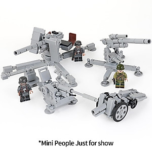 MOOXI WW2 Artillery Weapons Building Blocks Set(710PCS).MOC Military Bricks Parts Toys Sets for Boys.