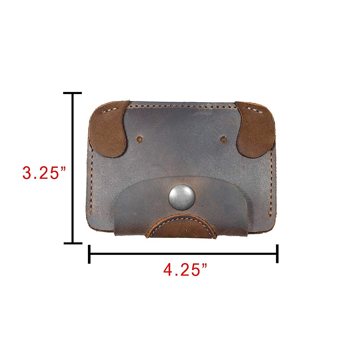 Hide & Drink, Leather Dog Wallet/Coin Pouch/Purse/Accessories/Card Holder/Cute Wallet, Handmade :: Bourbon Brown