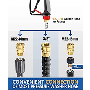TOOLCY Foam Cannon Kit with Pressure Washer Gun 5000 PSI, 5 Pressure Washer Nozzle Tips, 1/4" Quick Connector, 1L Bottle, Quick Release, Industrial Grade