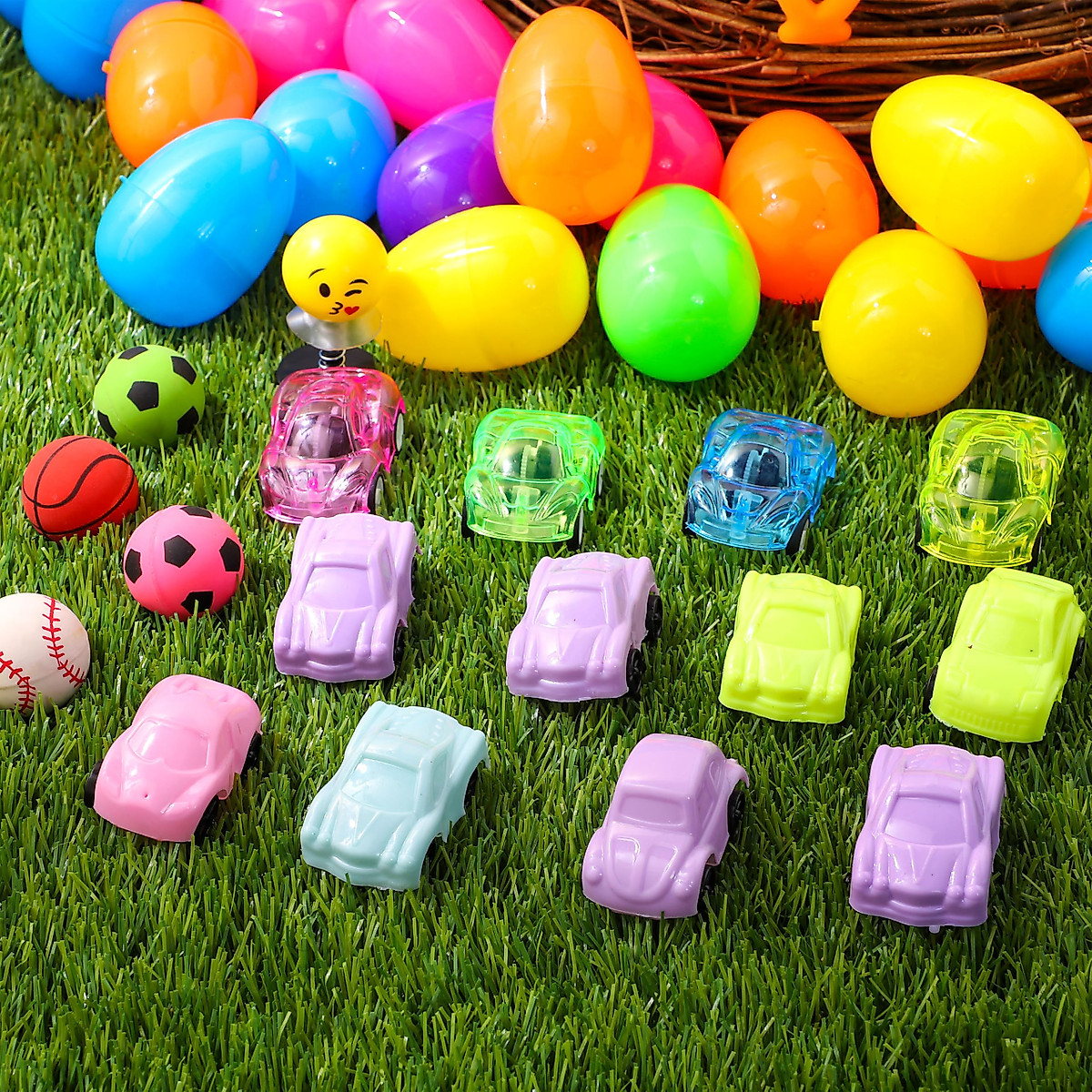 JOYIN 144 PCS Prefilled Easter Eggs with Assorted Toys for Easter Egg Hunt, Party Favors, Basket Stuffers, Classroom Prize Supplies
