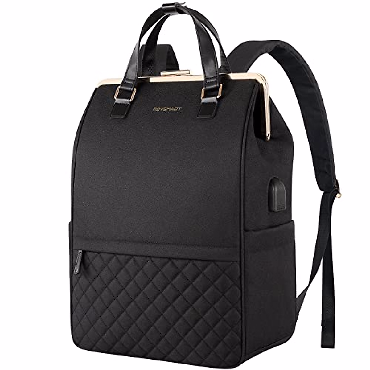 Work Backpack Purse for Women, 15.6 Inch Nurse Travel Loptop Backpack，Waterproof RFID Anti-Theft Large Wide Open Nurse Backpack Carry On Bookbag，Doctor College School Teacher Travel Laptop Purse Bag with USB Port (Black)