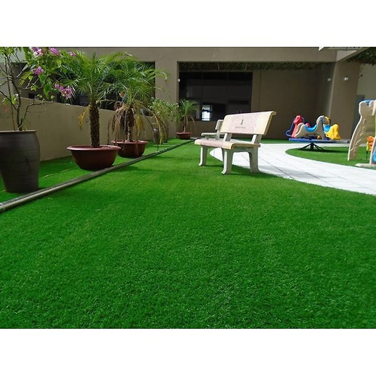 HOUSEBOOK, 9 Packs Artificial Grass Plastic Composite Interlocking Deck Tiles, Indoor/Outdoor, Patio, Balcony, Flooring, D.I.Y Decking, Outdoor, Artificial Grass Tiles, Wholesale Available, 12'x12'
