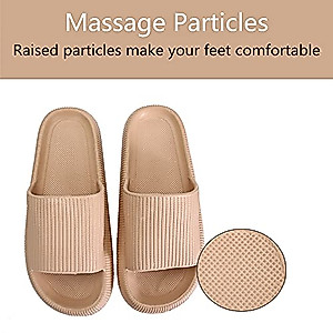 sharllen Pillow Slippers, Super Soft Massage Shower Foam Bathroom Slipper, Non-Slip Quick Drying Open Toe Thick Sole Sandals for Women and Men, Comfortable Soft Home Indoor Slipper