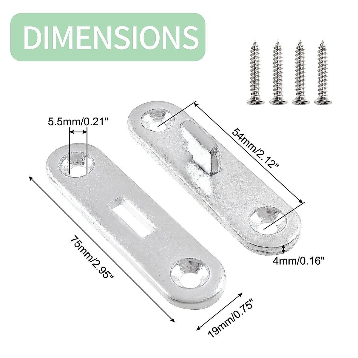 LifCratms Pack of 4 Wood Bed Rail Fasteners, 3 Inch Thicken Bed Connecting Fittings Bed Frame Rail Hardware