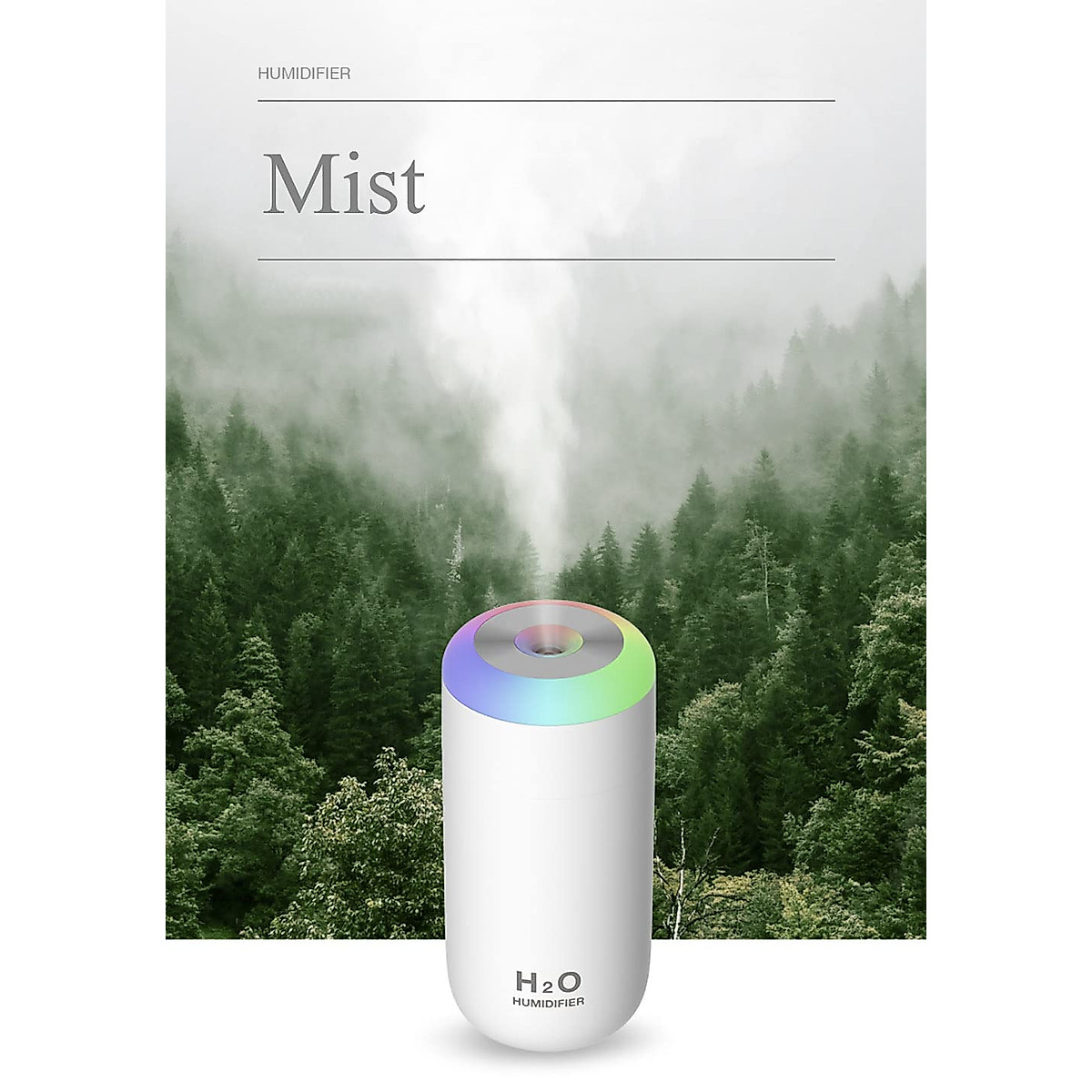 O-Mei Stars Plant Humidifier, 350ml USB Mini Humidifier for Plants, Small Plant Humidifier with Night Light, Cool Mist Humidifier Baby, Plant Humidifier indoor, Small Humidifier (Cyan)