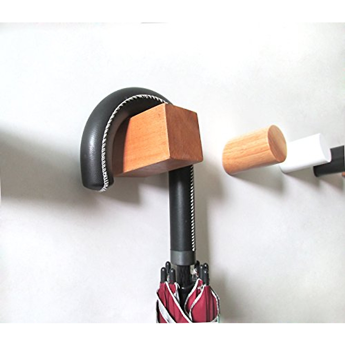 A.B Crew Minimalist Design Decorative Wall Mounted Wooden Coat Hook Hat Hanger(White Square Column)