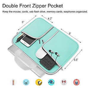 HESTECH 10 Inch Laptop Case with Handle,Tablet Sleeve Case Protective Cover Carrying Bag for Chromebook Duet 10.1"/11Inch IPad Air M2/9.7 10.5 11 Inch IPad Pro/Samsung Galaxy Tab 10.1 S6 Lite,Green