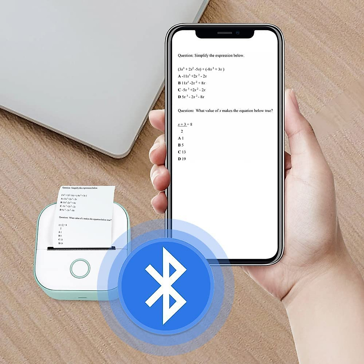 soputry Mini Pocket Printer, 2023 New Inkless Sticky Note Printer Bluetooth Sticker Printer, Portable Photo Printer Pocket Thermal Printer for DIY Scrapbook (Blue)