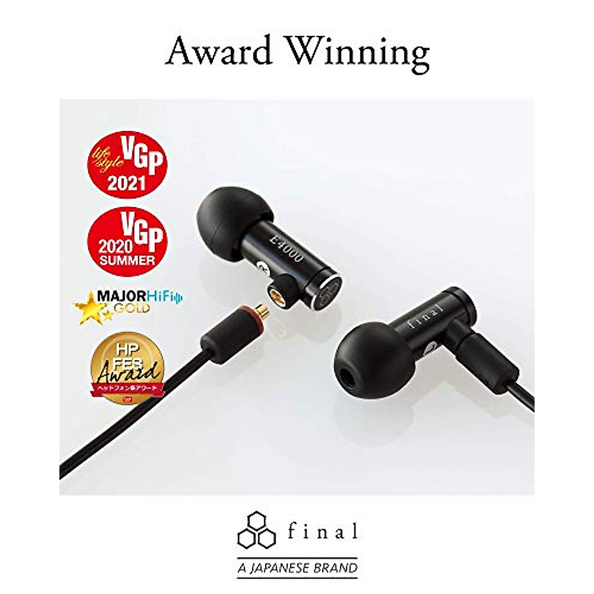 Final E4000 High Resolution Sound Isolating In-Ear Headphones Earphones