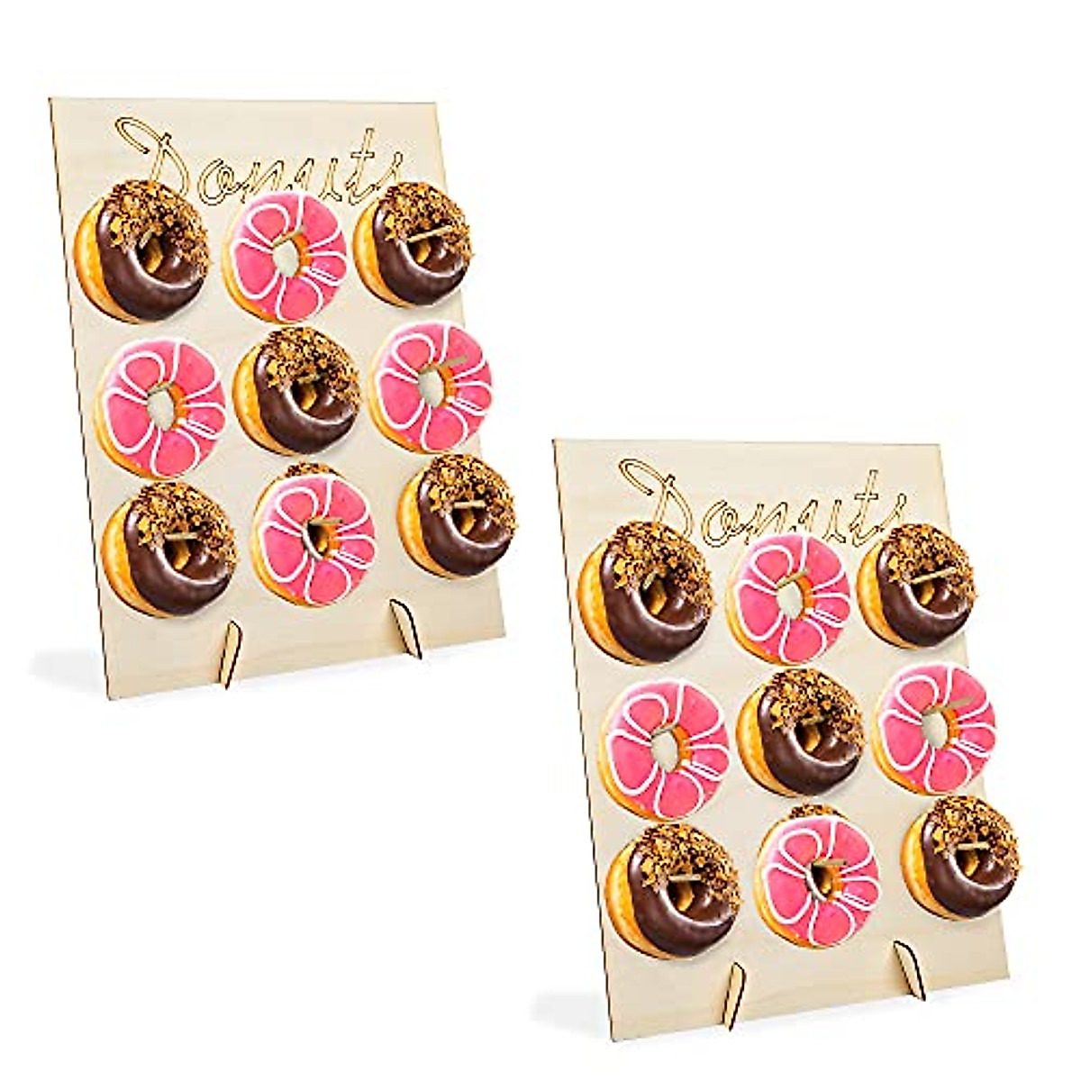 Milkary 2 Pack Donut Display Wall Stand, Reusable Donut Board for Doughnut Cake Wedding Christmas Birthday Baby Shower Party Decorations Gifts