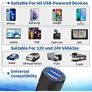 [Apple MFi Certified] iPhone Fast Car Charger, 2Pack Coiled Lightning Cable for Car and 4.8A/24W Dual Port USB Car Charger Adapter Quick Charging Compatible with iPhone 14/13/12/11Pro Max/X/XS/XR/8/7