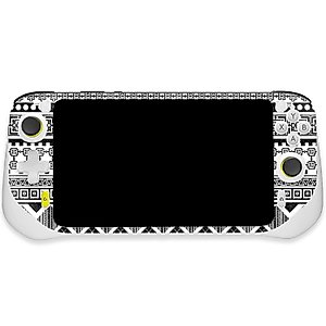 MightySkins Glossy Glitter Skin Compatible with Logitech G Cloud Gaming Handheld - Black Aztec | Protective, Durable High-Gloss Glitter Finish | Easy to Apply | Made in The USA