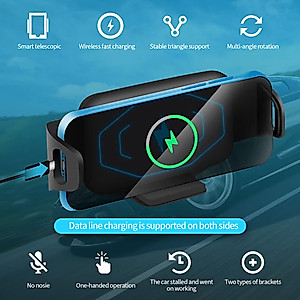 FULNEY Wireless Car Charger Mount, 15W Car Wireless Charger Holder for Air Vent & Dashboard, Compatible with Galaxy Z Fold 4/3/2/iPhone 14/13/12/11/X/8 Series/Samsung S22 Ultra/Note20