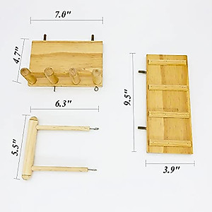 Parrot Climbing Ladder, Bird Wooden Playground with Climbing Ladder Stand, Parrot Play Stand, Bird Swing for Green Cheeks, Small Lovebirds, Goldens, Hamsters, Bird Cage Chew Toy Set