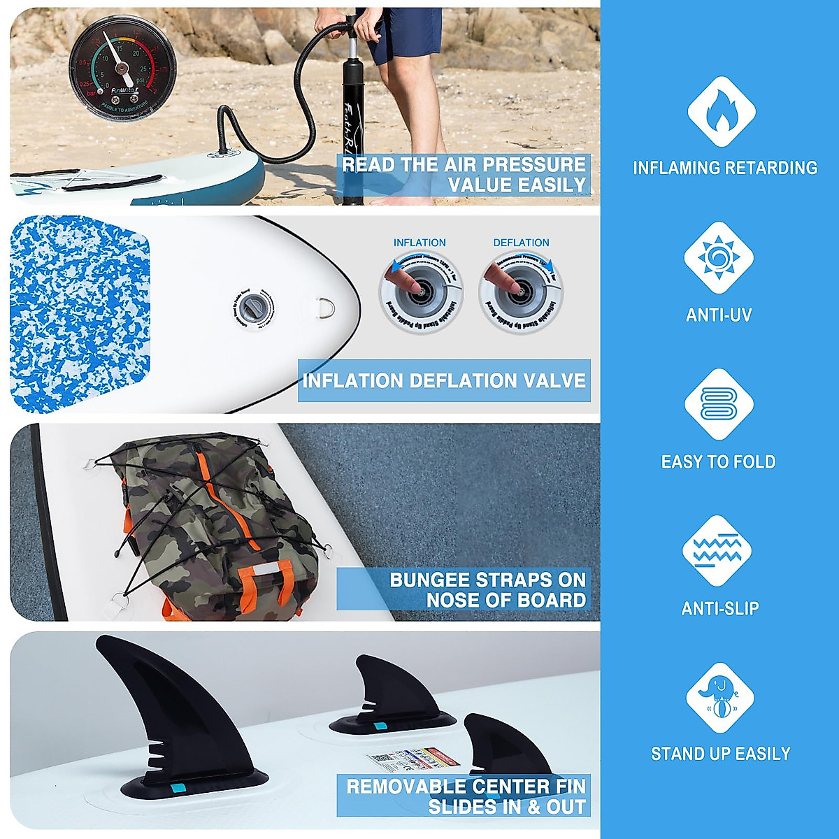 FEATH-R-LITE Inflatable Stand Up Paddle Board 10'x30''x6'' Ultra-Light (16.7lbs) SUP with Paddleboard Accessories