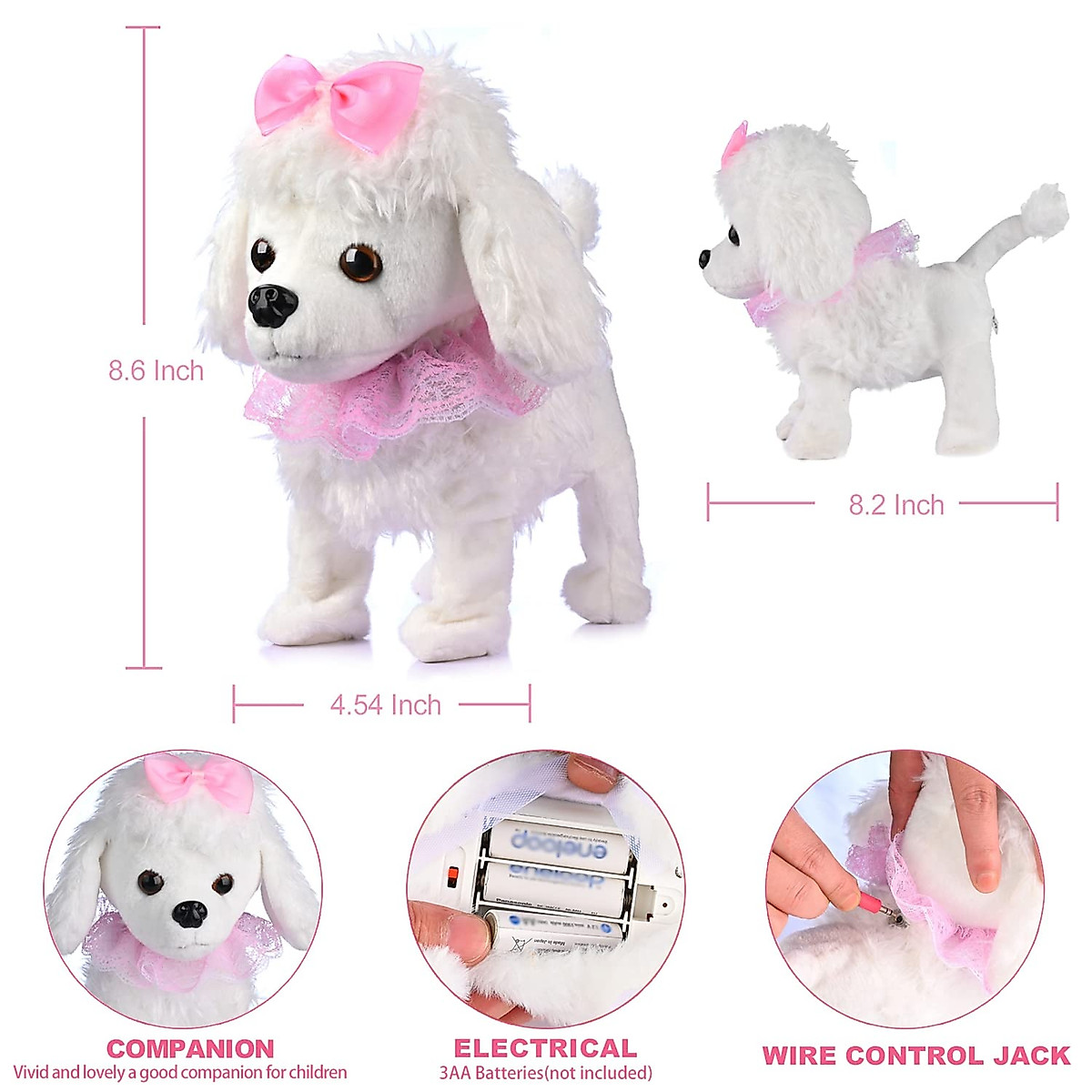 WorWoder Kids Walking and Barking and Tail Wagging Puppy Dog Toy Pet