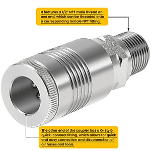 S-1816 1/2" Male Body G Style Coupler Air Fittings Air Plug Coupler (5pcs)