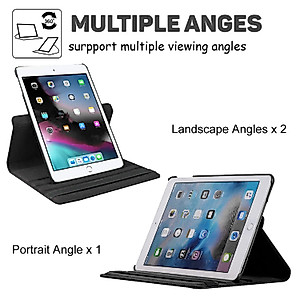 Rotating Case for iPad 9.7 2018 2017 / iPad Air 2-360 Degree Rotating Stand Protective Cover with Auto Sleep Wake for iPad 9.7 inch (6th Gen, 5th Gen) / iPad Air 2/ iPad Air(Dark)