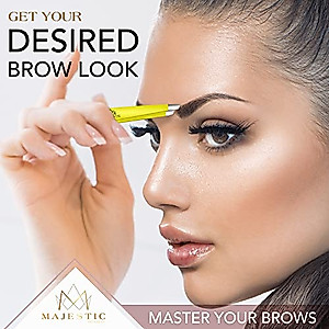 Majestic Bombay Fine Point + Slant Tweezers for Women and Men – Splinter Ticks, Facial, Brow and Ingrown Hair Removal–Sharp, Needle Nose, Surgical Tweezers Precision best tweezers for chin hair