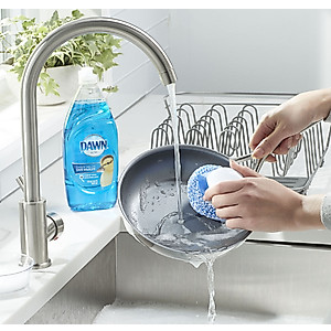 Dawn Handi Scrub and Storage Dish, 3.4 x 4.2 x3.7 Inch, White/Blue