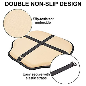 Big Hippo Chair Pads Memory Foam Chair Cushion for Dining Chairs Non Slip Kitchen Dining Chair Pad and Seat Cushion with Ties,Thicken Dining Chair Seat Cushion,16"x15"(1 Pack, Black)