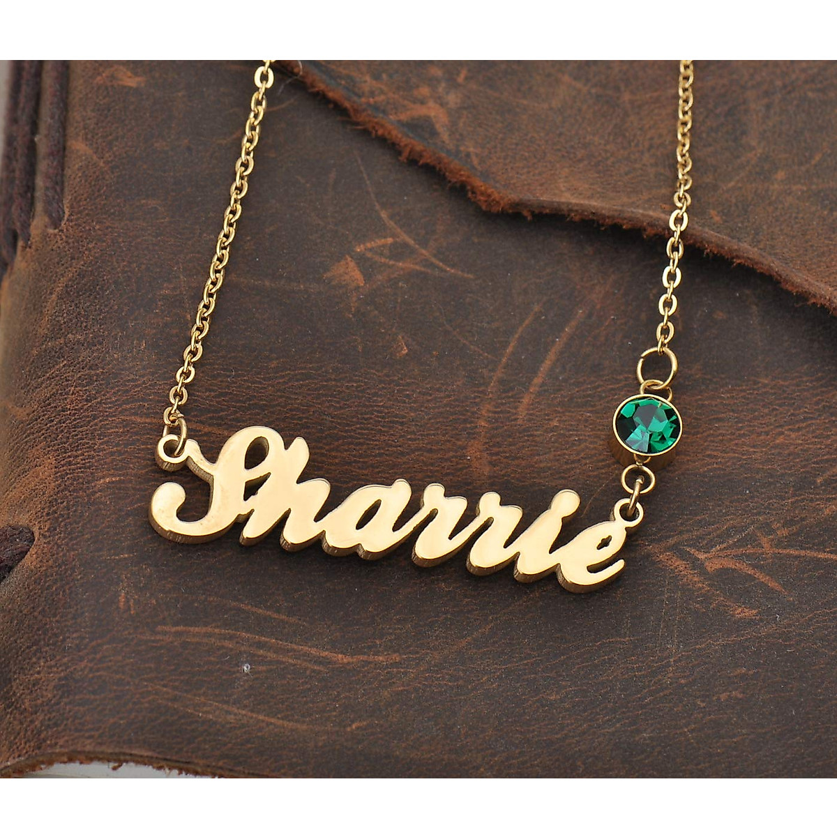 HUAN XUN Custom Mom Name Necklace Cobi with Birthstone Best Jewelry Gifts