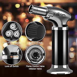 Cocktail Smoker Kit with Torch, Whiskey Smoker Kit with 6 Flavors Wood Chips, Old Fashioned Bourbon Drink Smoker Infuser Kit, Fathers Day Birthday Gifts for Men, Dad (No Butane)