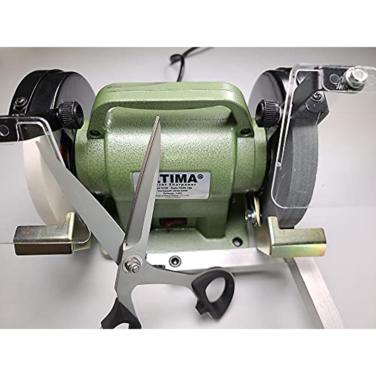 Ultima Scissor Sharpener - Benchtop Grinder & Polisher with Convexing Clamp for Prossional Quality Scissor & Shear Sharpening