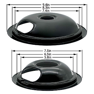 W10288051 Range Cooktop Porcelain Drip Pans and MP22YA Electric Range Burner Element Unit Set by SupHomie - Compatible with Whirlpool Amana Electric Range Stove