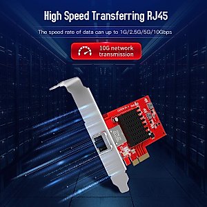 EDUP 10Gb Gigabit Ethernet PCI-E Network Controller Card with Heat Sink 1G/2.5G/5G/10Gbps RJ45 LAN Adapter PCI Express Converter Network Card for Desktop PC with Windows 10/8.1/8 /7