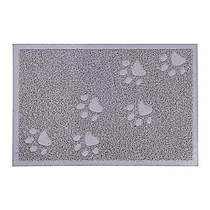 Darkyazi Cat Litter Box Mat for Floor Litter Trapping Mat Non-Slip Backing, Scatter Control, Easy Clean, Water Resistant, Soft on Paws (15.75" x 11.75",Gray Sand)