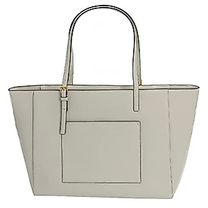 Tory Burch 134836 Emerson New Ivory White With Gold Hardware Women's Large Tote Bag