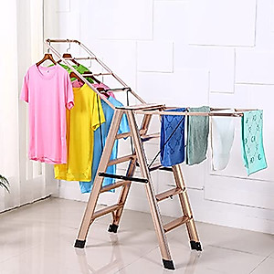 GRRICEPL Aluminum Alloy Clothes Drying Hanger Collapsible Clothes Drying Rack, Indoor Balcony Home Baby Clothes Drying Quilt Hanger for Easy Storage, No Assembly Needed (Color : B-50X15X80CM)