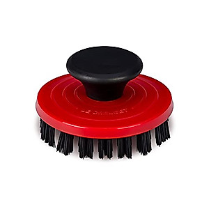 Le Creuset Enameled Cast Iron Bread Oven Bundle with 3 1/4" Nylon Cleaning Brush - Flame