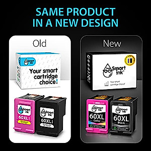 Smart Ink Remanufactured Ink Cartridge Replacement for HP 60 XL 60XL (Black & Color Combo Pack) to use with Deskjet D2530 D2545 F2430 F4440 Envy 100 110 120 Photosmart C4640 C4650 C4680 C4780 C4795