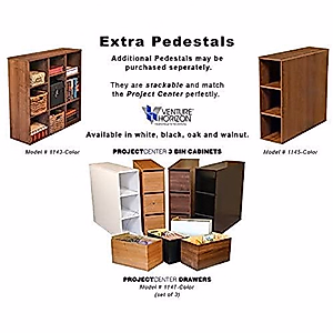 Project Center Desk with Bookcase and 3 Bin Cabinet-White