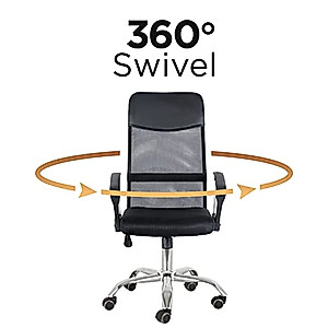 Comfty Executive Leather & Mesh Office Chair, Black