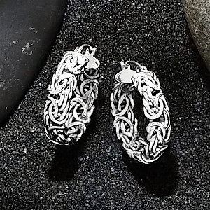 Ross-Simons Sterling Silver Byzantine Hoop Earrings