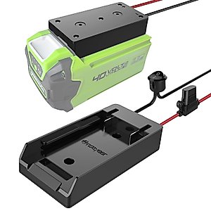 Power Wheel Adapter with Fuse & Switch, Secure Battery Adapter for Greenworks 40V Lithium Battery, with 12 Gauge Wire, Good Power Convertor for DIY Ride On Truck, Robotics, RC Toys and Work Lights
