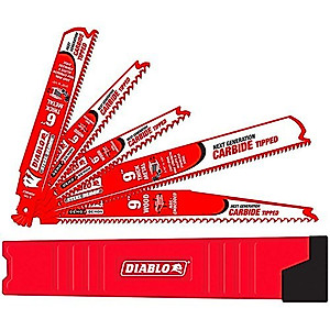 Freud Diablo DS005SC Carbide Reciprocating Saw Blade Set (5 Piece) (1 per pack), Multi, One Size