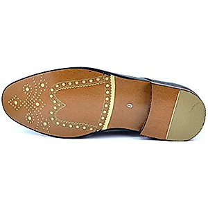 Bruno HOMME MODA ITALY PRINCE Men's Classic Modern Oxford Wingtip Lace Dress Shoes,PRINCE-6-BROWN,10.5 D(M) US