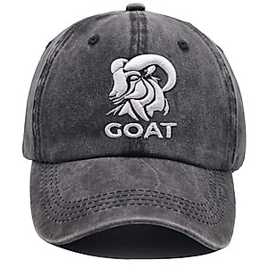 HHNLB Funny Goat Hat, Gifts for Goats Lovers, Adjustable Embroidered Washed Farm Animals Baseball Cap for Men Women