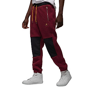 Nike Jordan Essential Winter Men's Fleece Pants (as1, Alpha, xx_l, Regular, Regular, Cherrywood Red/Black/Taxi/Taxi, Regular)